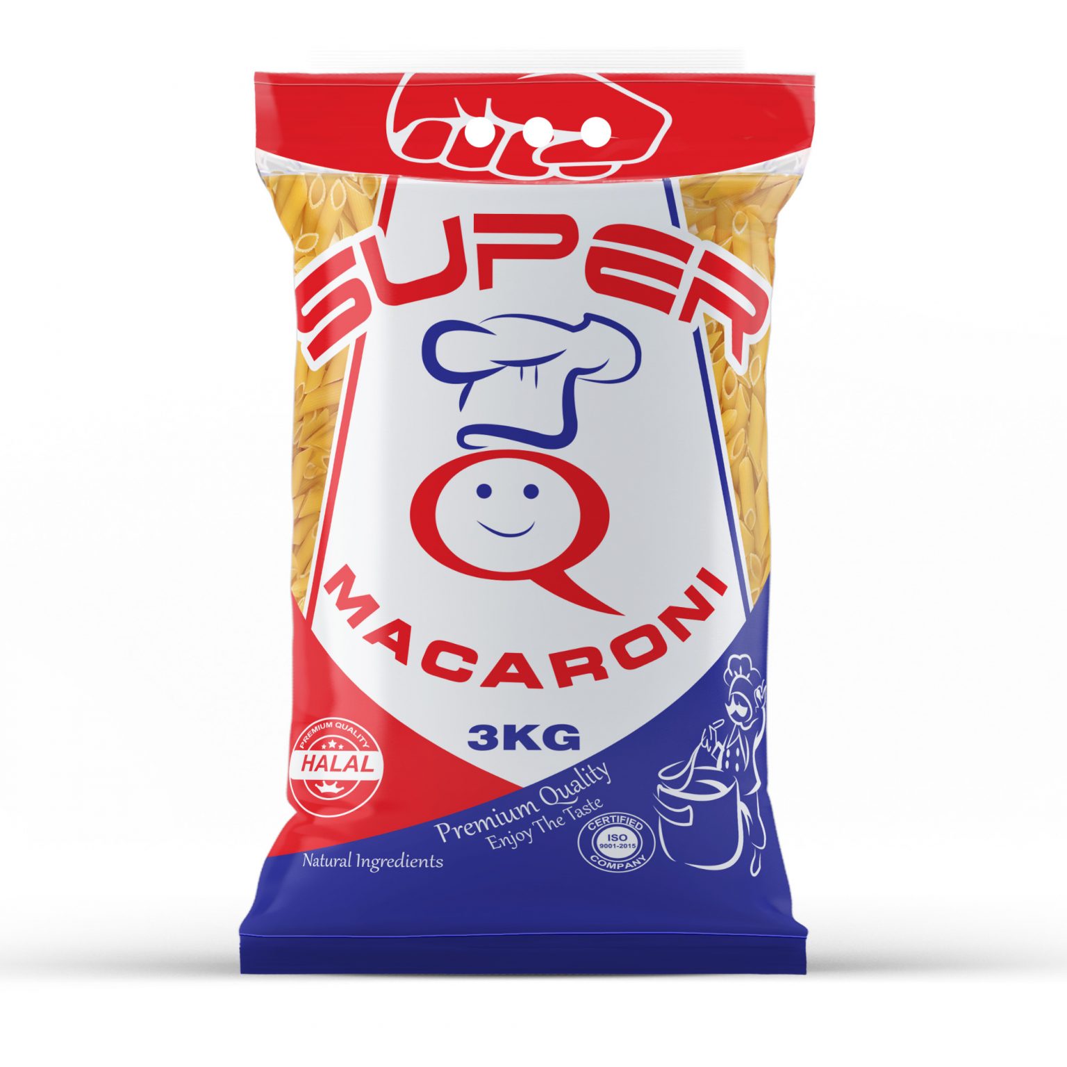 Pasta shortcut 3 kg Super Q macaroni Brand ISO 9001 certified - Boom ...